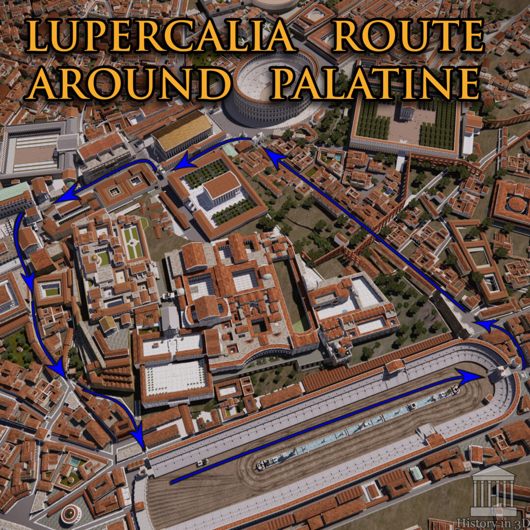 Lupercalia Route around Palatine - Detailed reconstruction from "History in 3D" - History in 3D